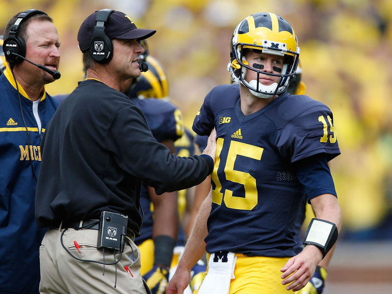 Michigan's Harbaugh: Jake Rudock is 'tough as a two-dollar steak ...