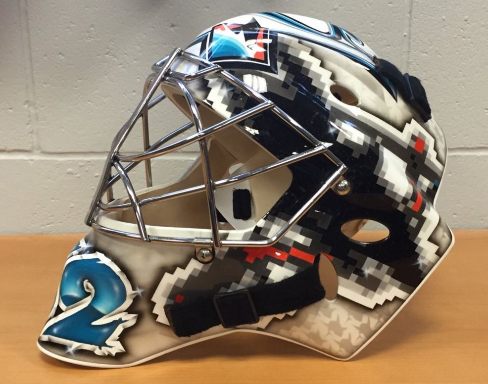 VIDEO: Sharks show off Stalock's new 8-bit mask | theScore.com