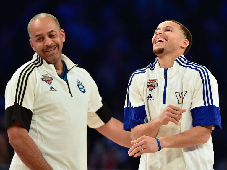VIDEO: Steph Curry battles Dell in father-son game of H-O-R-S-E ...