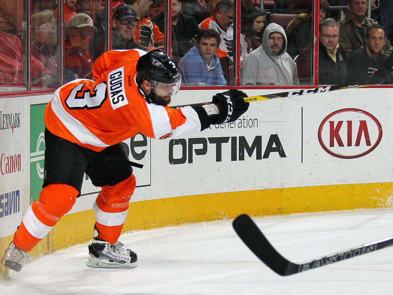 VIDEO: Flyers' Gudas scores 1st of season with slapper from center ice ...
