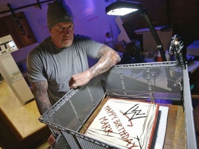 PHOTO: The Undertaker celebrates 51st birthday with steel cage cake ...