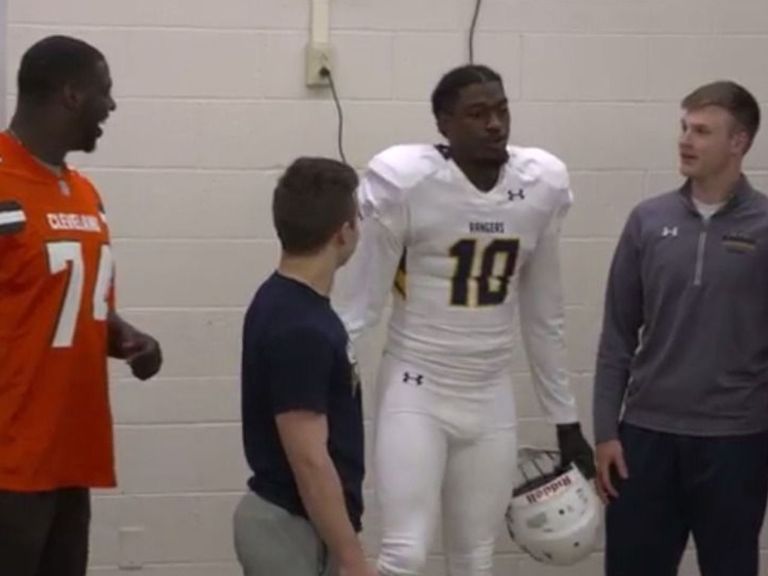 Watch: RG3 surprises high school football players as uniform model ...