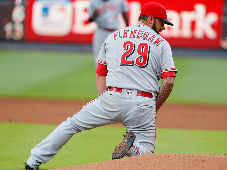 Watch: Finnegan falls off mound on pickoff move | theScore.com