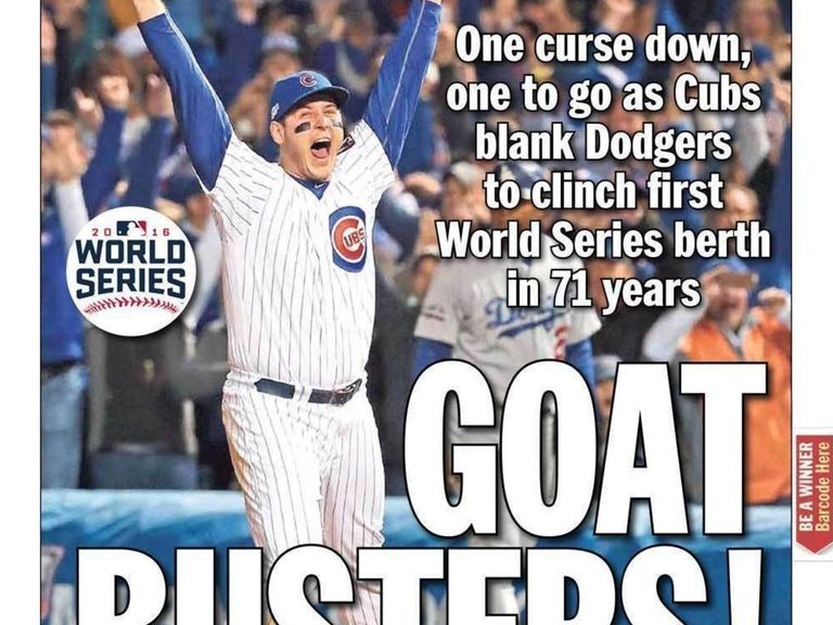 Cubs' long-awaited pennant spurs 'Goat Busters' headlines | theScore.com