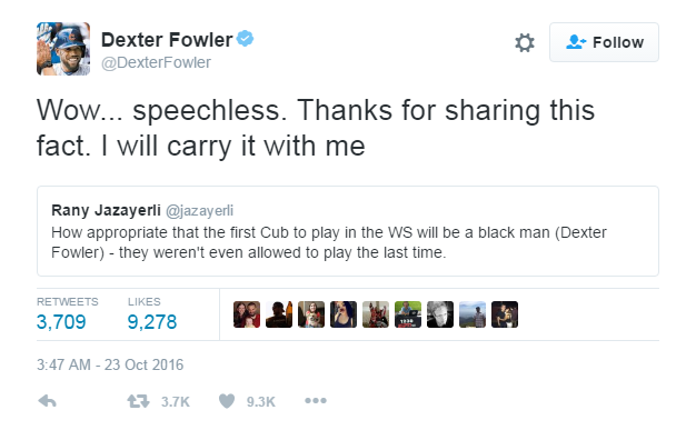 Fowler 'speechless' to be 1st black Cubs player in World Series ...