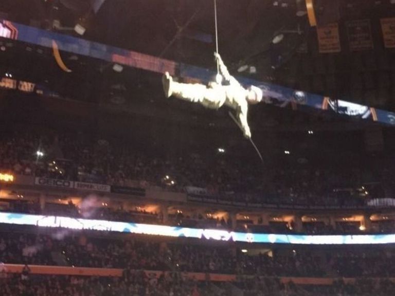 Watch: Soldier rappels from rafters for ceremonial faceoff in Buffalo ...