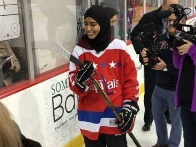 UAE national team member Fatima Al Ali practices with Capitals ...