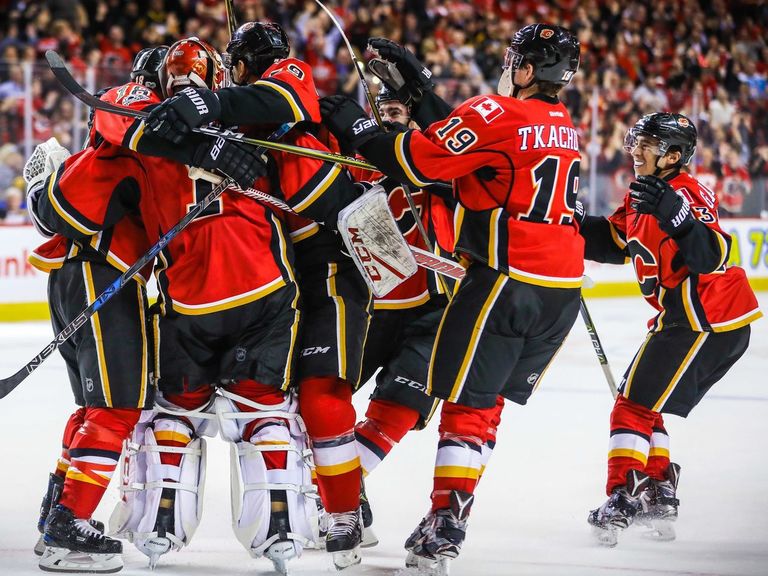 Flames beat powerhouse Pens to tie franchise record with 10th straight ...
