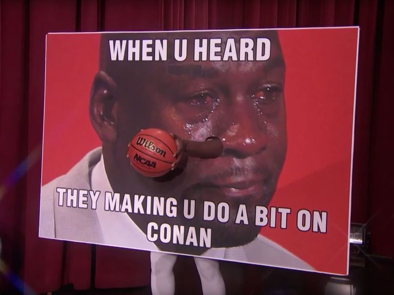 Crying Jordan, Shrunken-Head Shaq make cameos in 'Conan' NCAA sketch ...