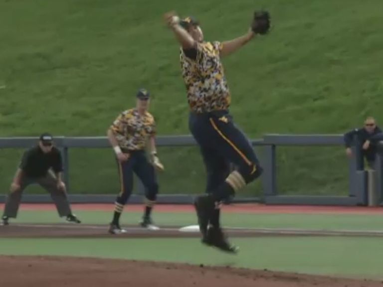 Watch: West Virginia pitcher makes bare-handed catch on comebacker ...