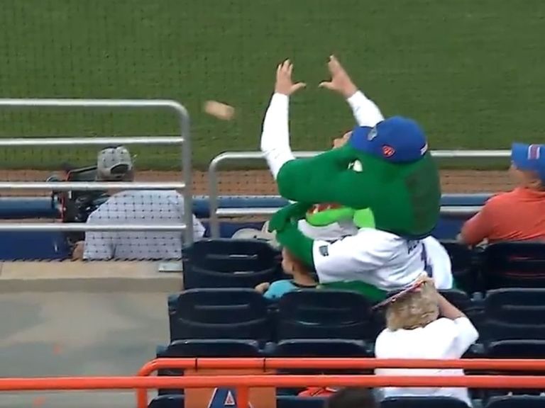 Watch: Florida mascot saves kid from getting hit with foul ball ...