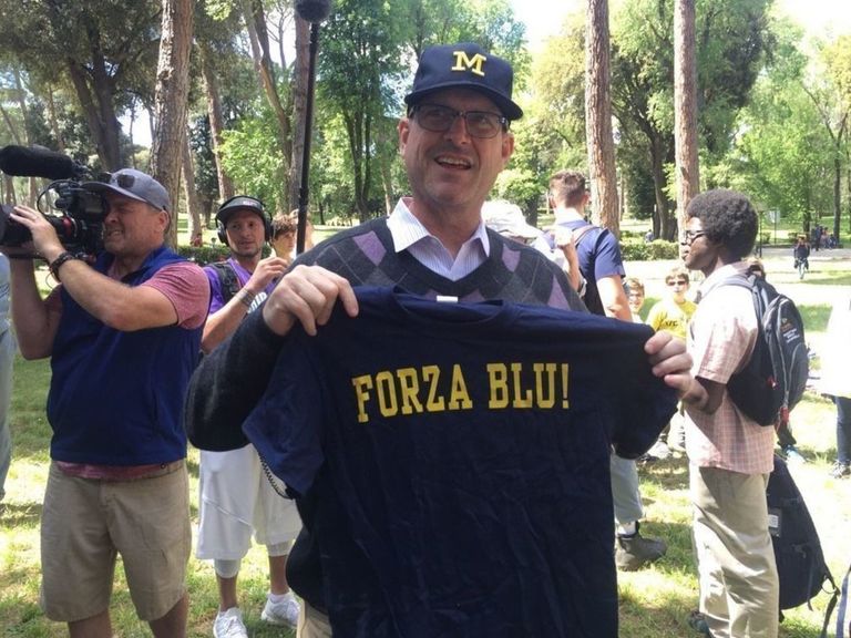 Forza Blu! Harbaugh makes the Maize and Blue bilingual | theScore.com
