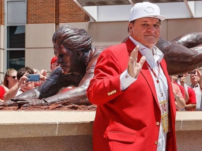 Reds unveil Pete Rose statue outside Great American Ball Park ...