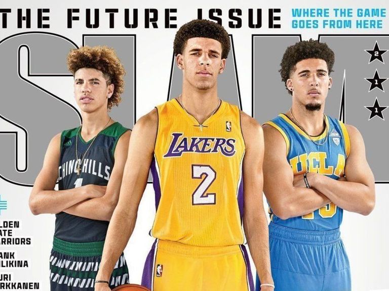 Lonzo, LiAngelo, LaMelo Ball land SLAM cover | theScore.com