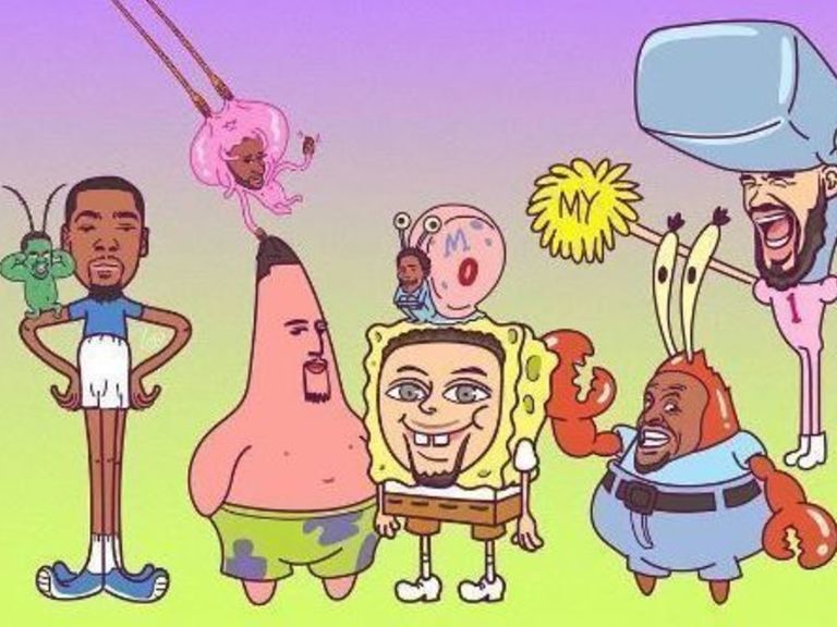 Look: Warriors players re-imagined as SpongeBob characters | theScore.com