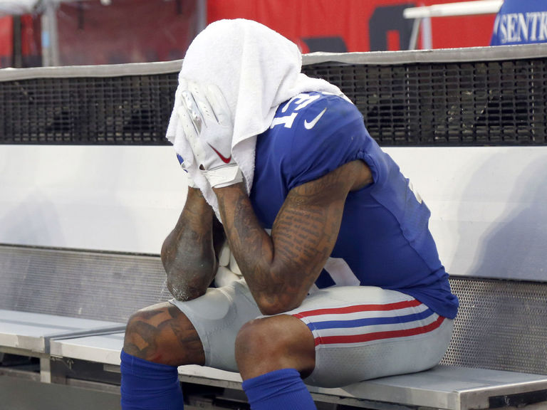 Watch: OBJ appears to cry into towel | theScore.com