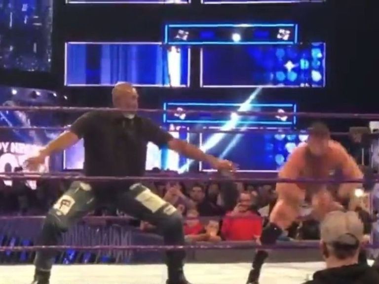 Watch: Karl Malone re-enters ring after WWE 'SmackDown' | theScore.com