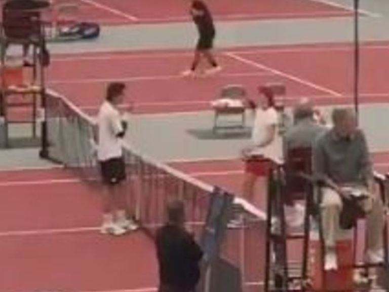 Texas A&M tennis player appears to spit in hand before post-match ...