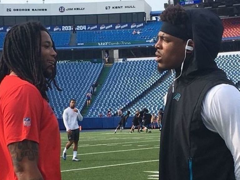 Watch: Benjamin, Newton share tense pregame meeting | theScore.com