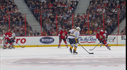 GIF: Shea Weber takes out Cody Ceci with a vicious slapshot | theScore.com