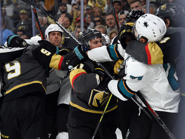 Watch: Sharks, Golden Knights get heated in chippy preseason finale ...