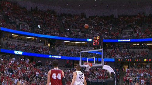 GIF: Wisconsin's Frank Kaminsky hit a three and he likes it…