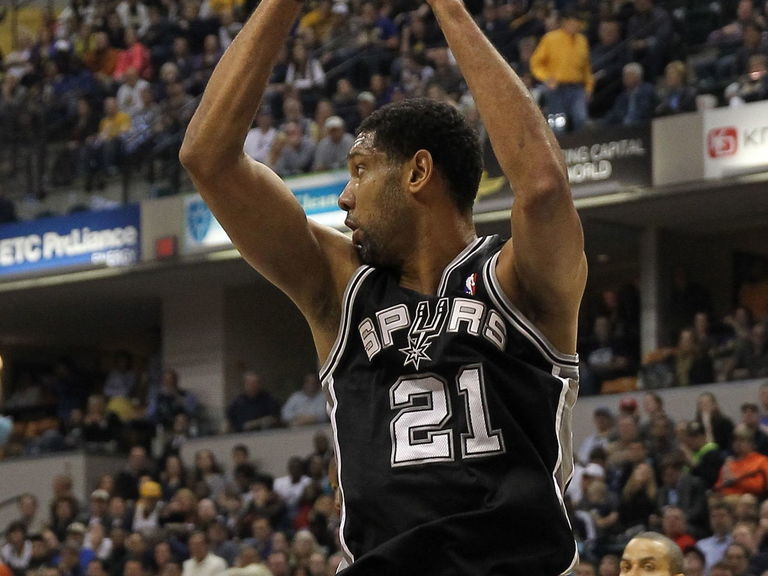 GIF: Tim Duncan posterizes Hibbert; passes Ewing on all-time scoring ...