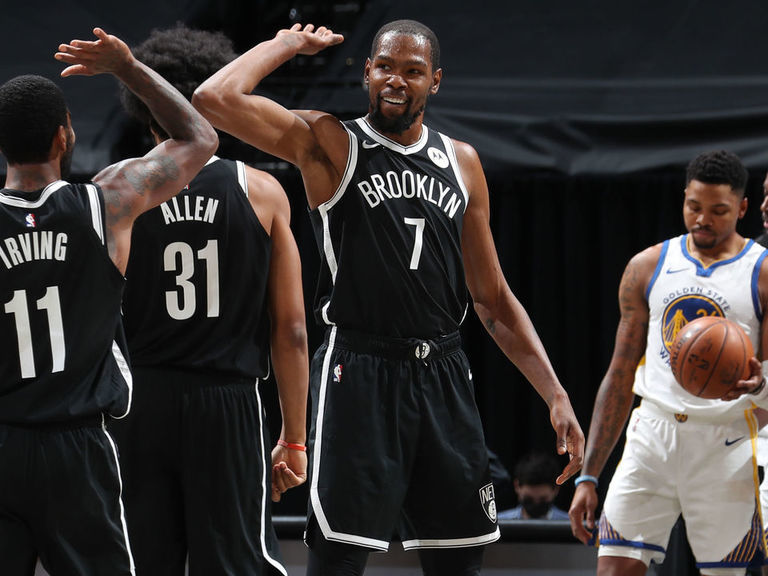 Kyrie, KD combine for 48 as Nets pulverize Warriors in NBA opener ...