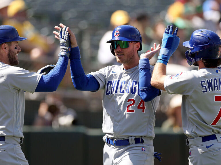 Cubs hammer A's bullpen to complete sweep | theScore.com