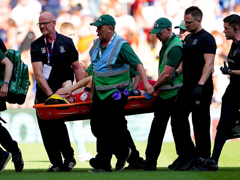 Luton captain Lockyer conscious after collapsing during playoff final ...