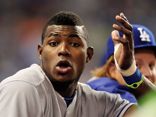 GIF: Puig gives Hunter menacing finger-wag after outfield a…