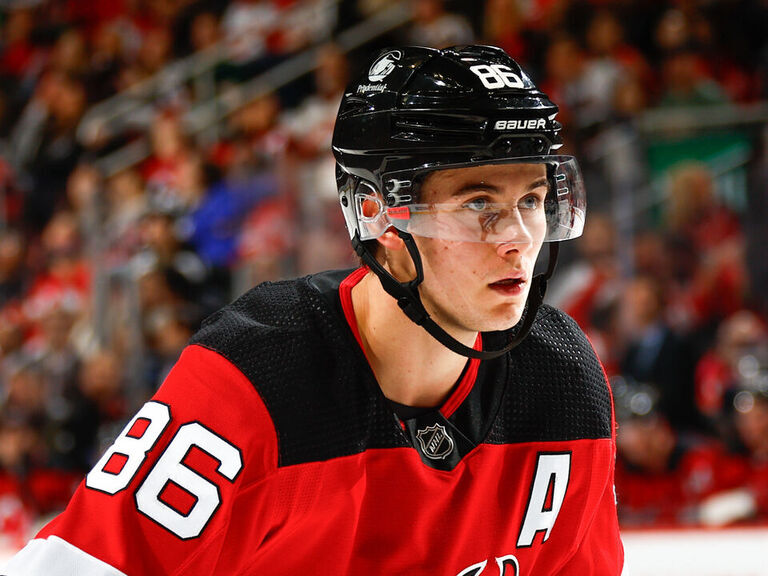 Jack Hughes sustains upper-body injury after crash into boards ...