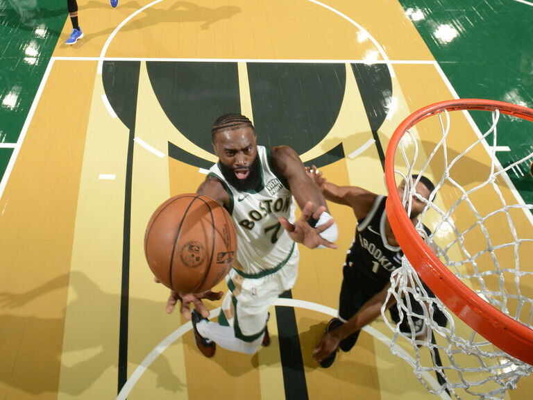 Brown scores 28 points, Celtics hit 19 threes to beat Nets in NBA tourney play | theScore.com