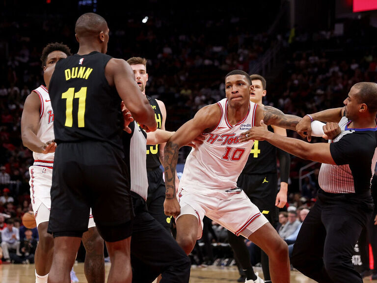 Jazz's Dunn, Rockets' Smith suspended for fight | theScore.com