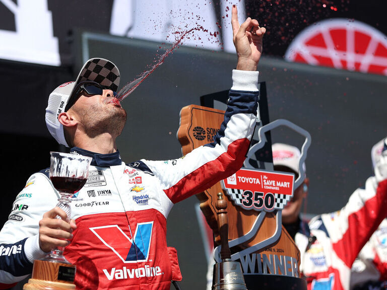 Larson celebrates playoff waiver with another win, Cup Series points ...