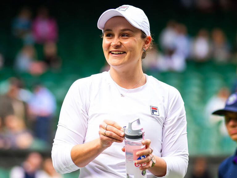 Barty plays exhibition match at Wimbledon but happy to stay retired ...