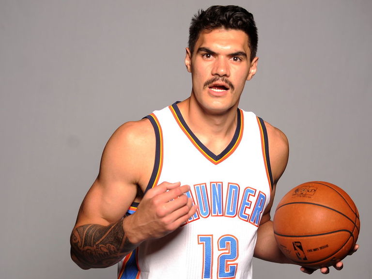 PHOTO: Steven Adams grew a media day moustache | theScore.com