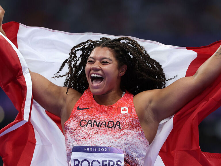 Camryn Rogers wins hammer throw for Canadian golden sweep | theScore.com