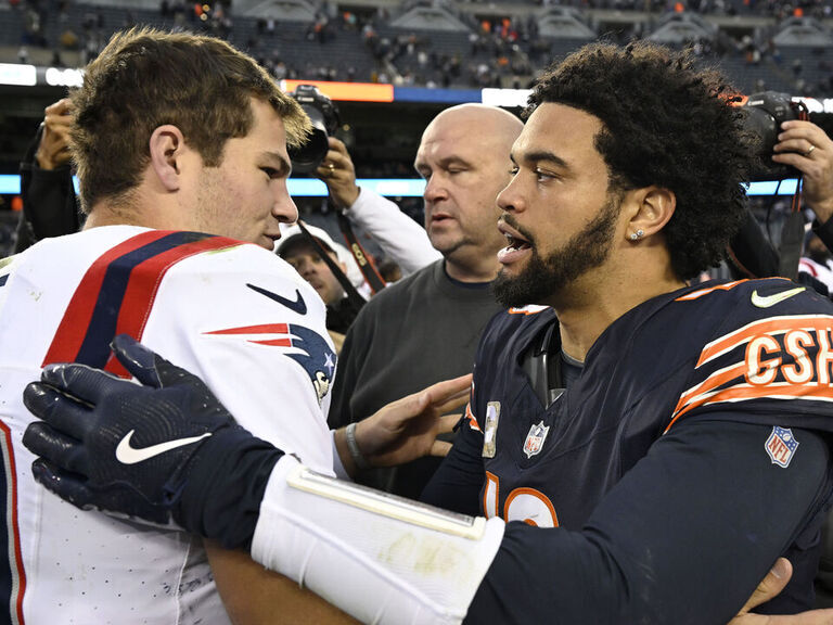Drake Maye gets the better of Caleb Williams as sack-happy Patriots ...