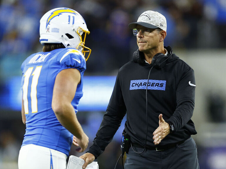 Chargers' Harbaugh relishes rare fair catch kick after win: 'My favorite rule' | theScore.com