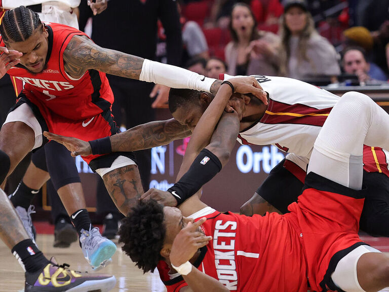 Rockets' Thompson, Heat's Rozier suspended for late-game brawl ...