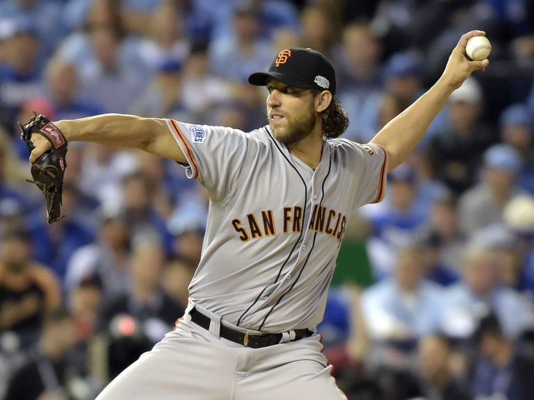 Bumgarner's postseason scoreless innings road streak snapped | theScore.com