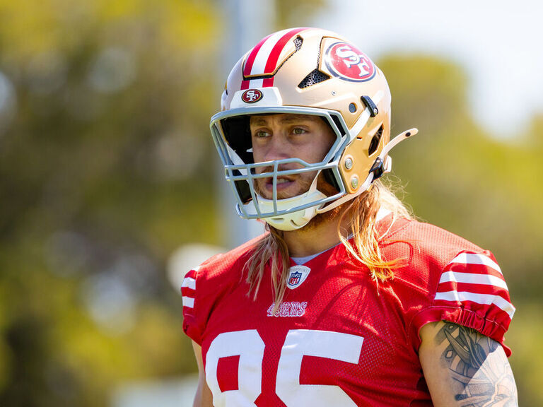 Kittle uncertain to play vs. Bears after missing Wednesday's practice ...