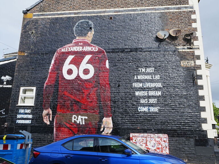 Alexander-Arnold mural in Liverpool defaced with 'rat' message ...