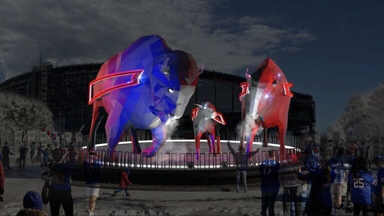 Bills unveil renderings of massive bison statues at new sta…