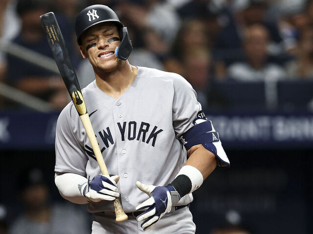 Judge to sit with bone bruise in shoulder, Yankees hope for…