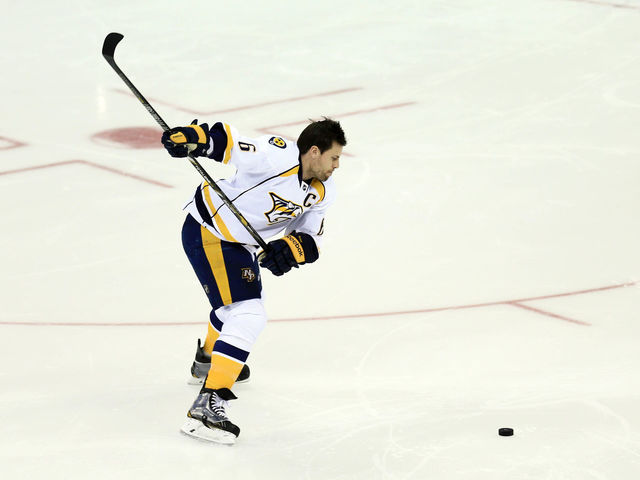 Shea Weber Shot Through The Net